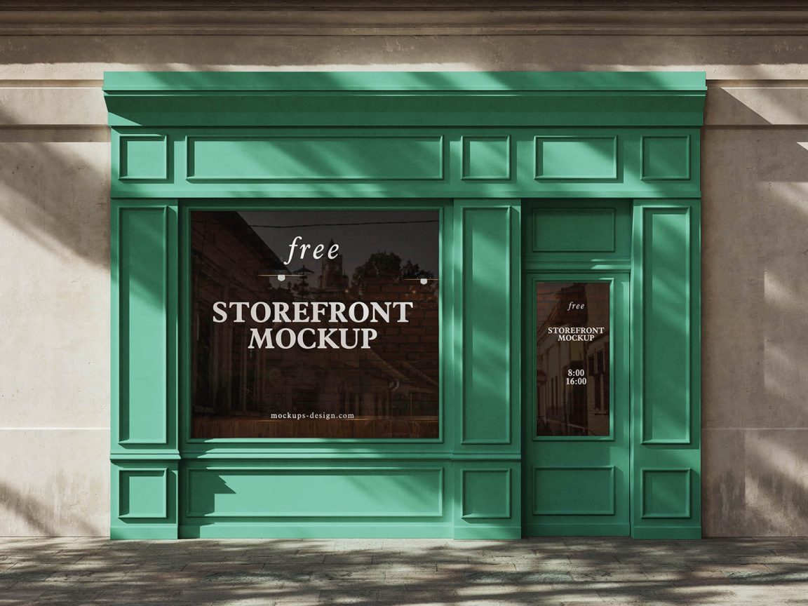 Free Classic Facade Storefront Mockup PSD Set - PsFiles