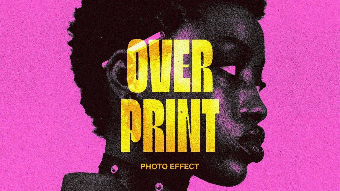 Free Retro Overprint Photo Effect PSD file - PsFiles - Free Photoshop Files