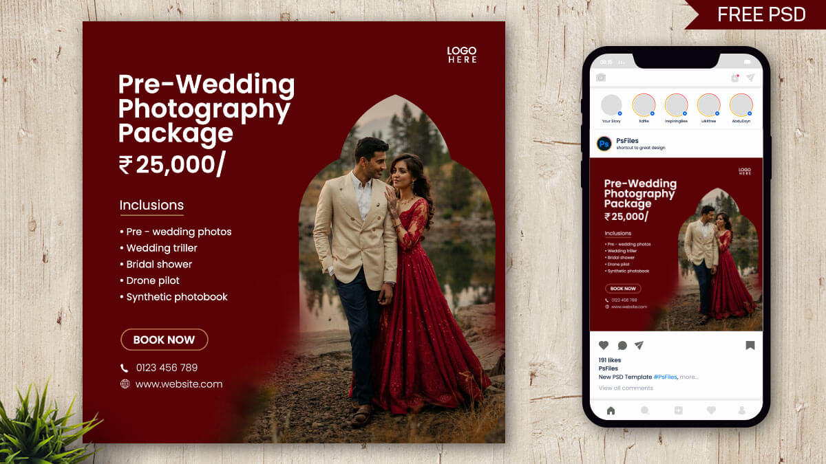 Free Professional Studio Photography Social Media Post Template PSD 02