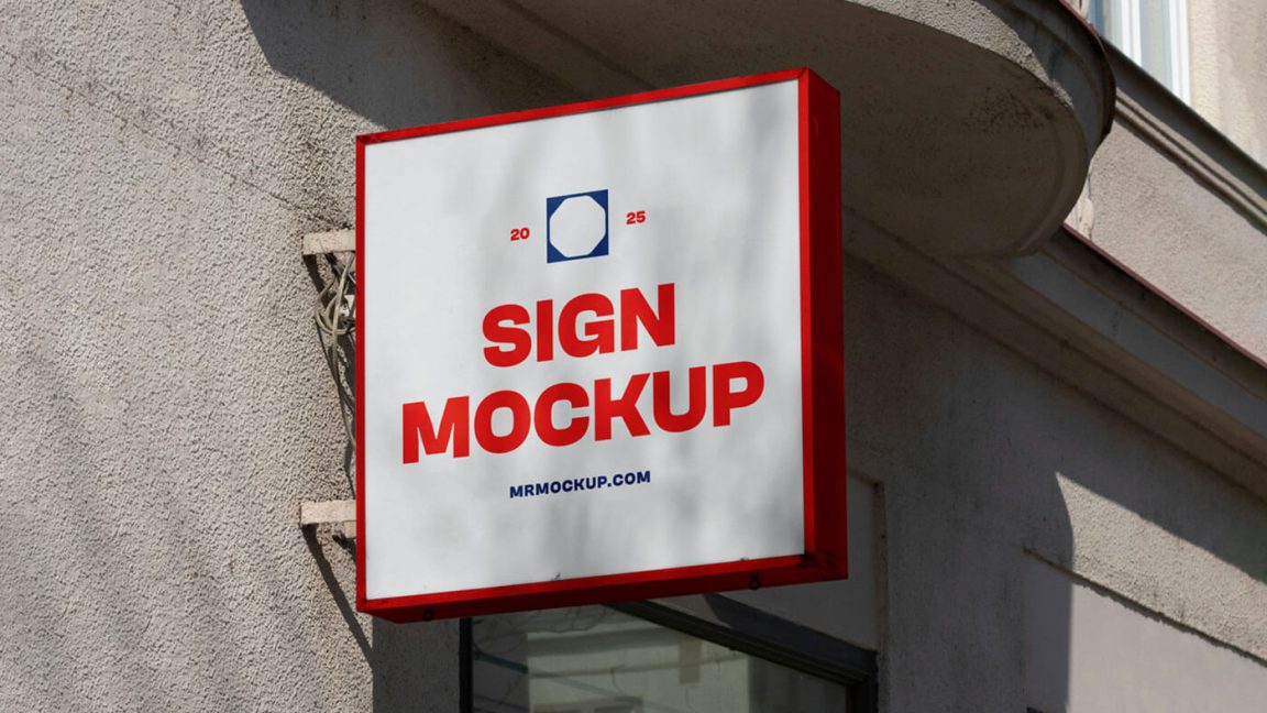 Free Night View Backlit Signboard Mockup PSD - PsFiles