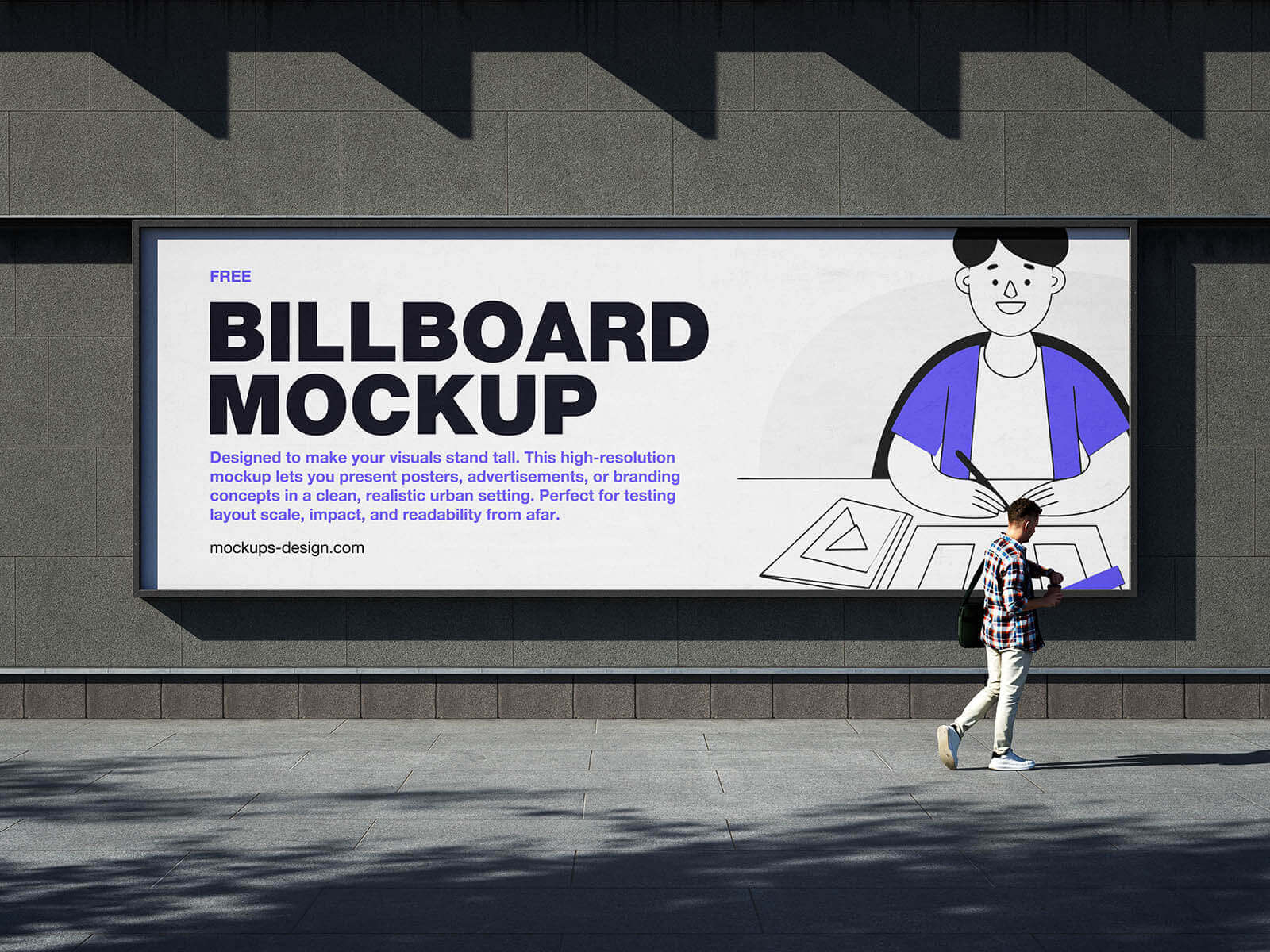Free Wide Street Billboard Mockup PSD - PsFiles