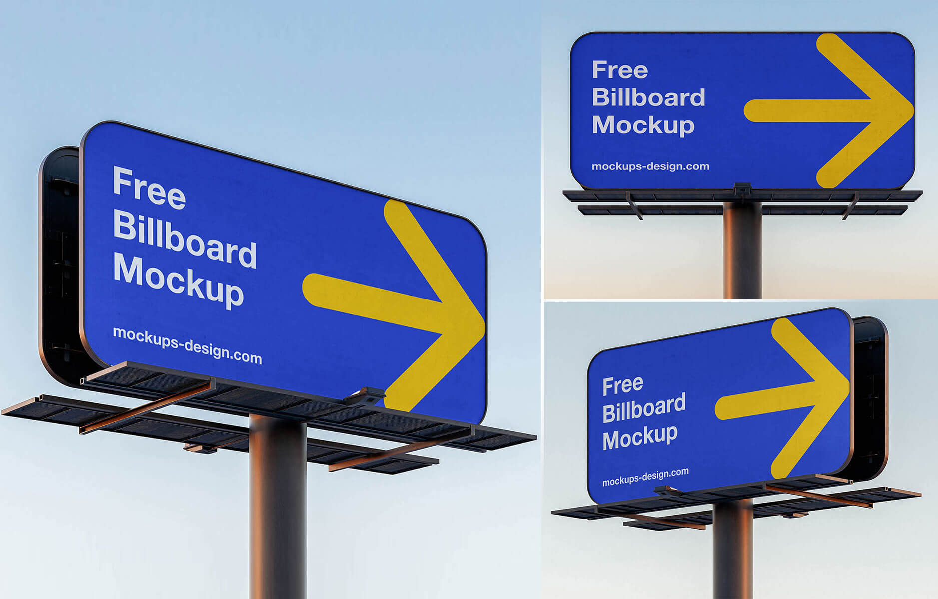 3 Free Rounded Corner Billboard Mockup PSD Files - PsFiles