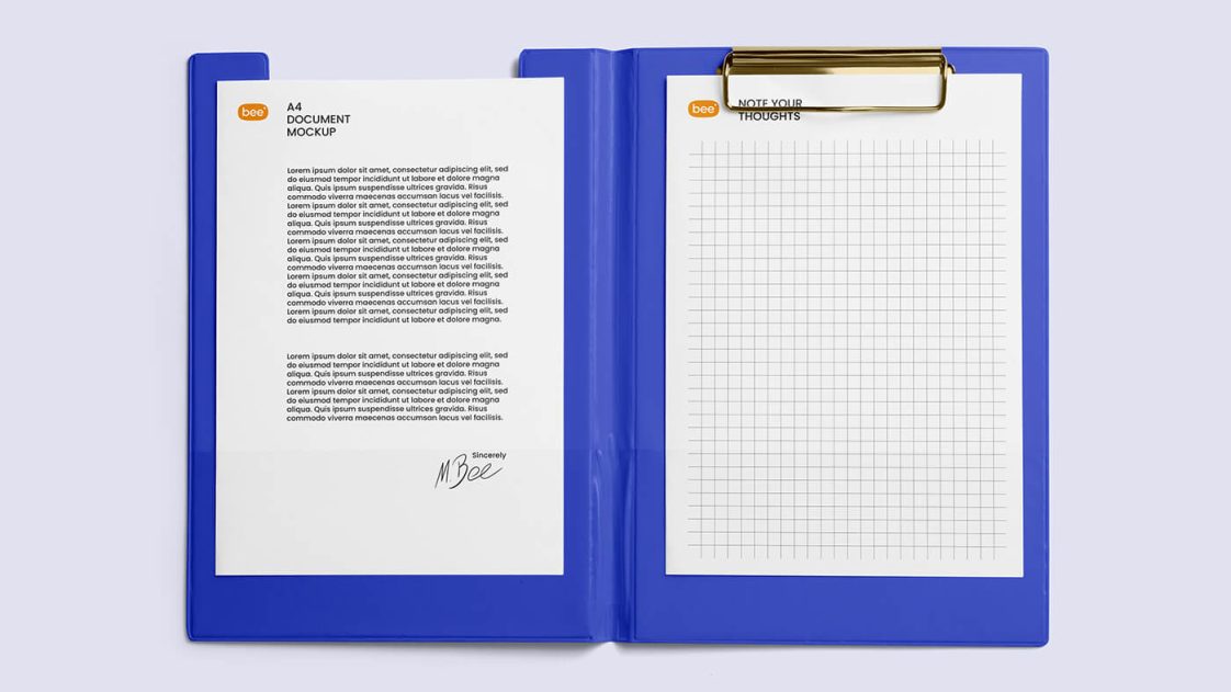 Free Paper Clipboard Mockup PSD - PsFiles