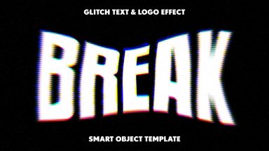 Free Glitch Text Animation Effect PSD Template - PsFiles