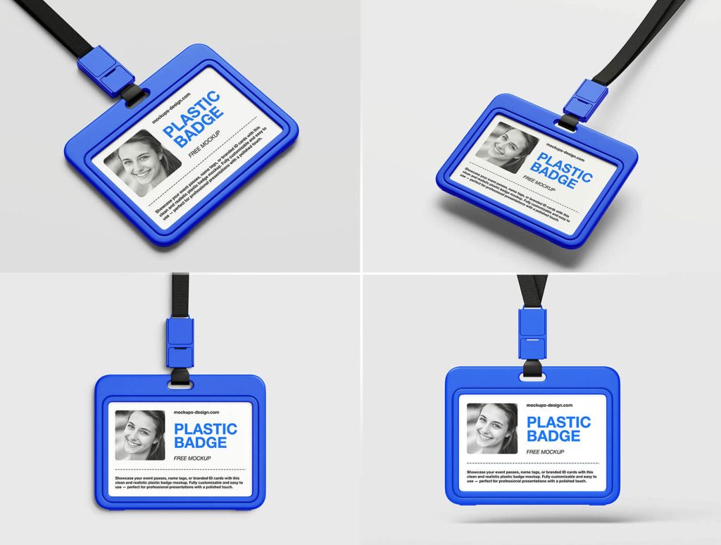 Free Clean Plastic ID Card Mockup PSD