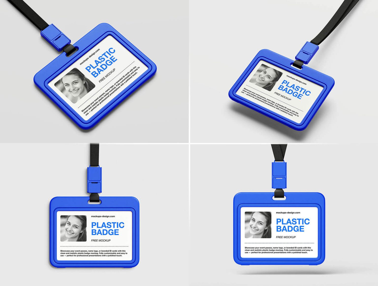 Free Clean Plastic ID Card Mockup PSD