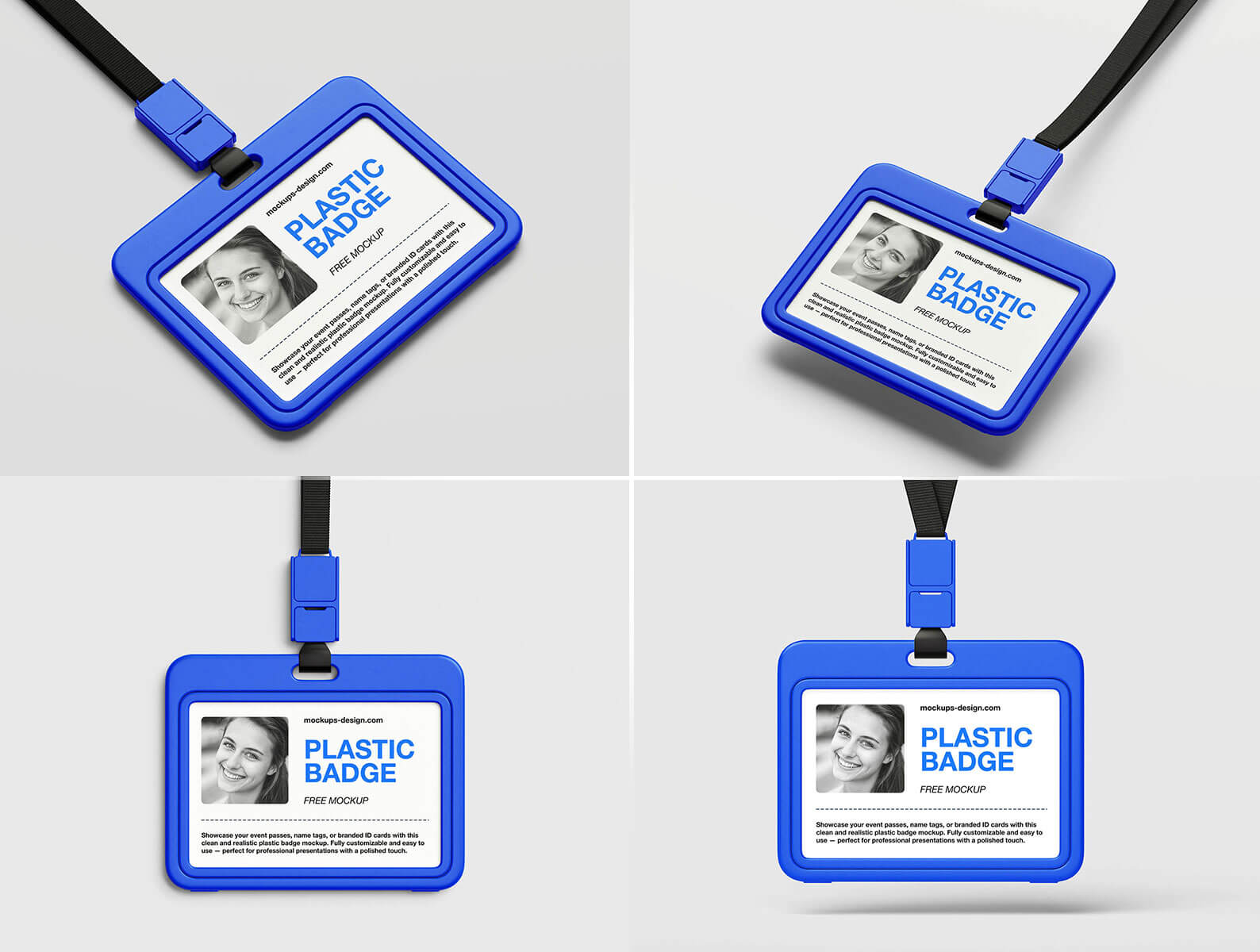 Free Clean Plastic ID Card Mockup PSD