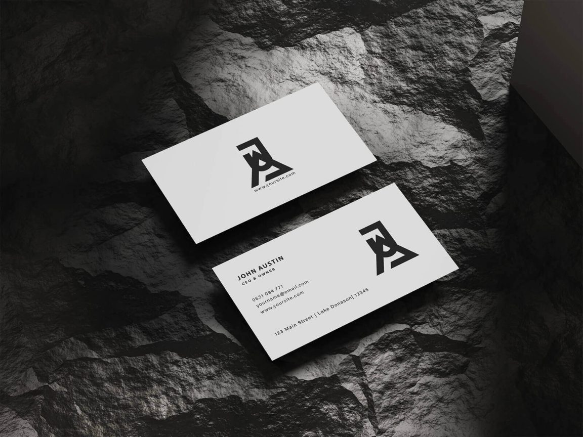 Free Clean Front/Back Business Card Mockup PSD - PsFiles