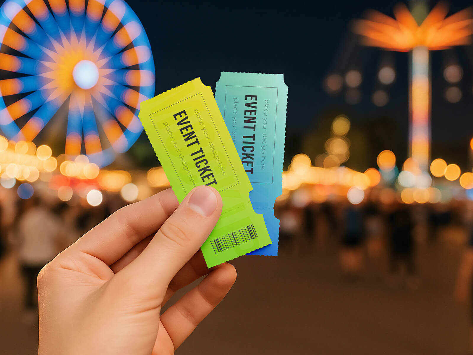 Free Hand-Holding Event Tickets Mockup PSD - PsFiles