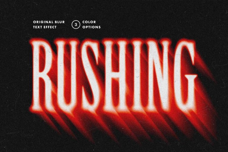 Free Rushing Blur Text And Logo Effect PSD - PsFiles