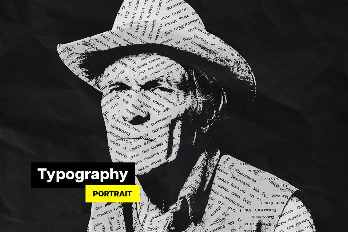 Free Typography Portrait Photo Effect PSD - PsFiles