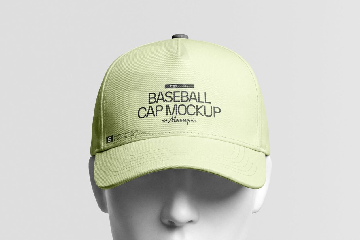 Free Baseball Cap Mockup PSD on Mannequin - Realistic Hat Branding ...